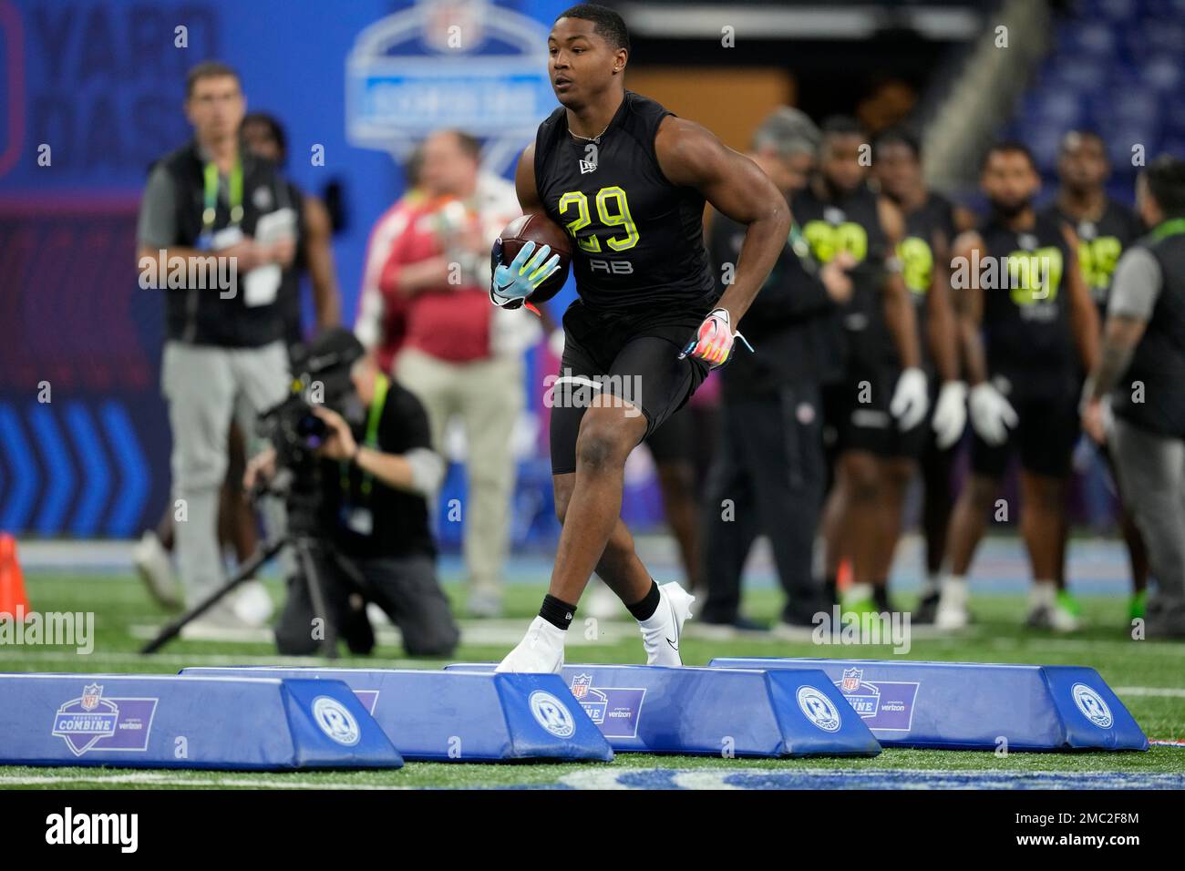 Texas A&M running back Isaiah Spiller participates in a drill at the ...