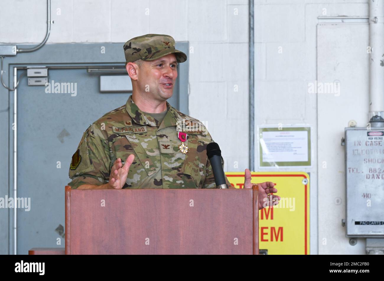 U.S. Air Force Col. James McFarland, commander of the 33rd Maintenance ...
