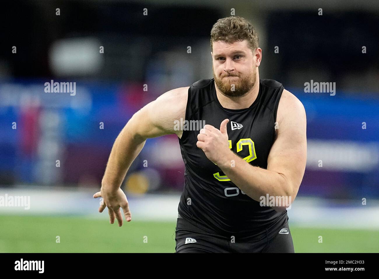 San Diego State offensive lineman Zach Thomas runs a drill during the ...