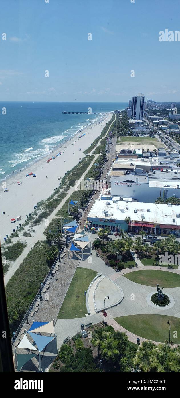 An aerial view of city buildings near the ocean Stock Photo - Alamy