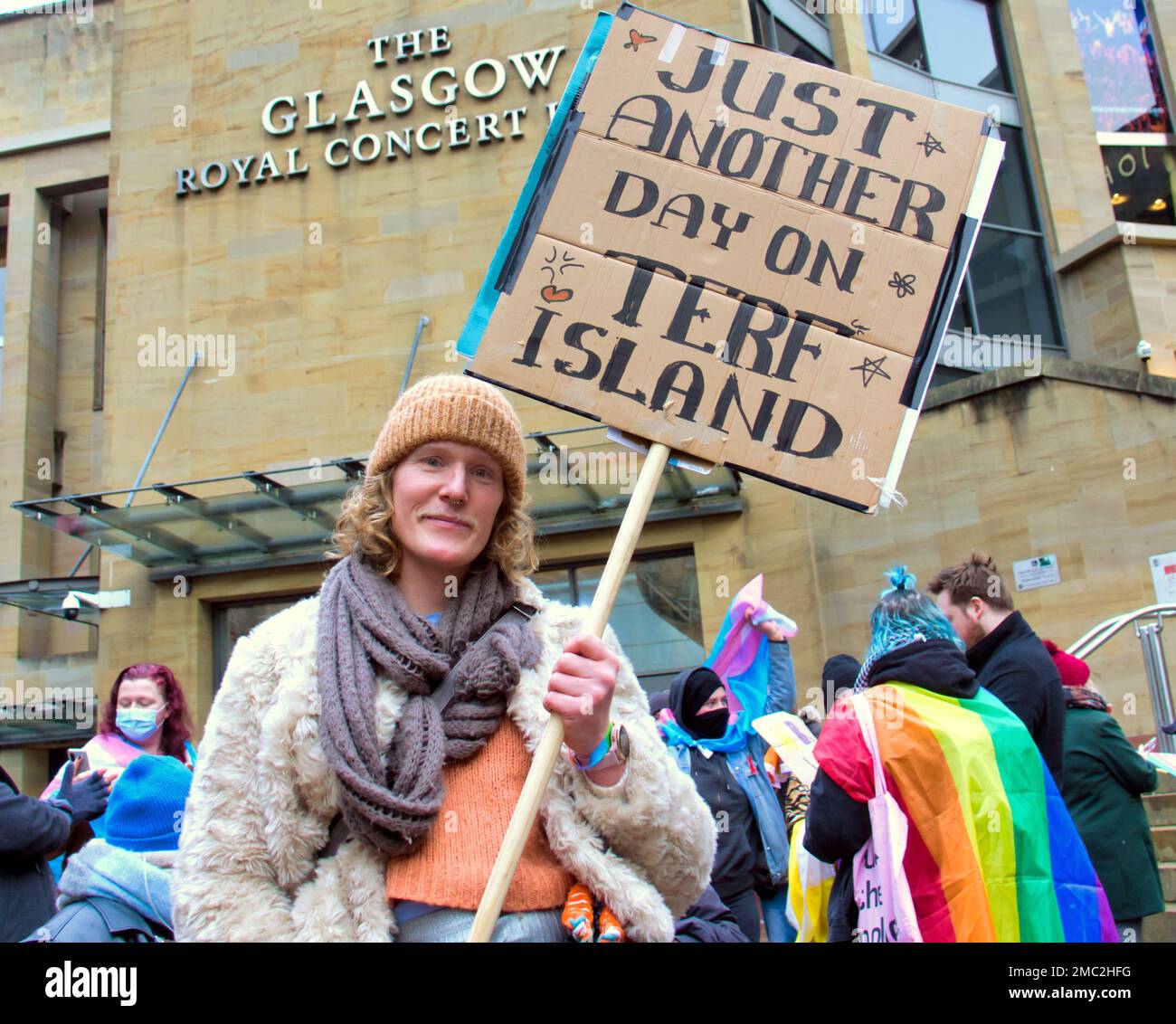 Glasgow, Scotland, UK 21stJanuary, 2023. Large crowds of various ...