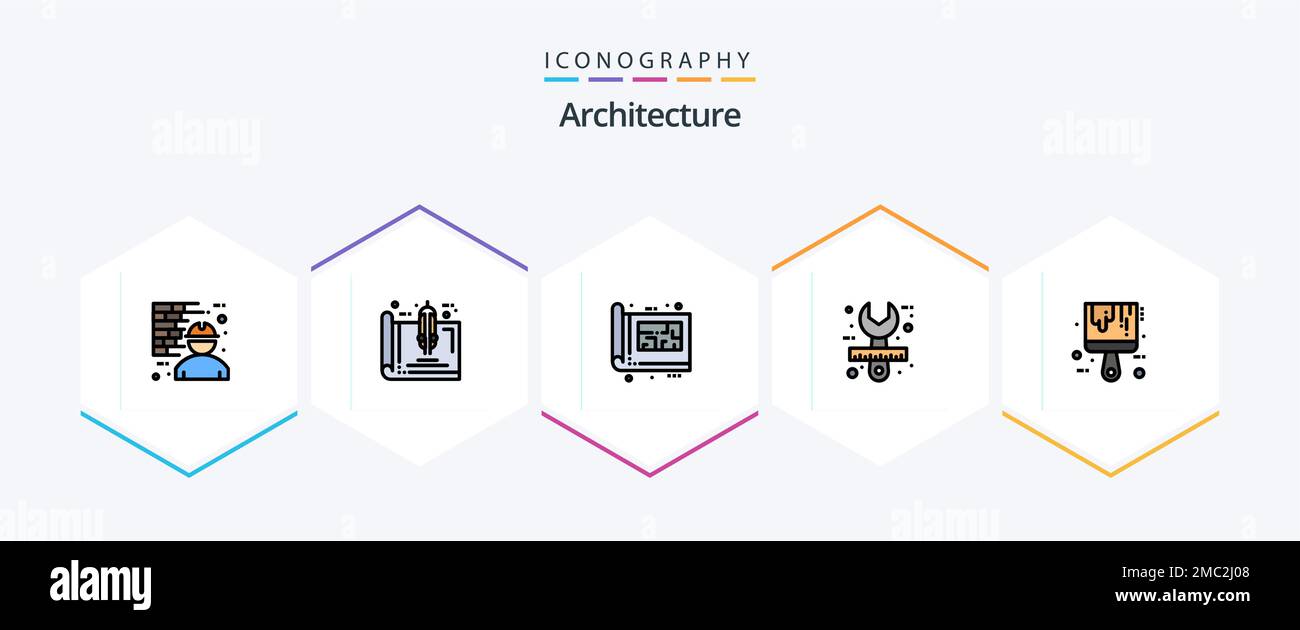 Architecture 25 FilledLine icon pack including design. architect. home ...
