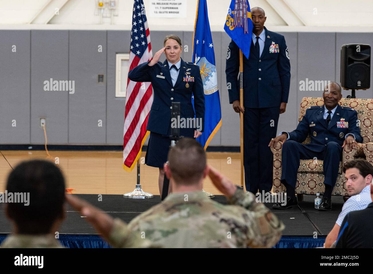 Lt. Col. Kady Griffin, outgoing 436th Force Support Squadron commander ...