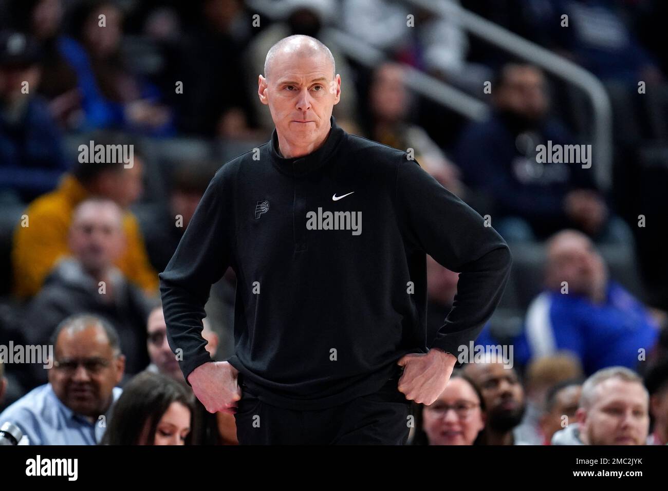 Indiana Pacers head coach Rick Carlisle watches against the Detroit ...