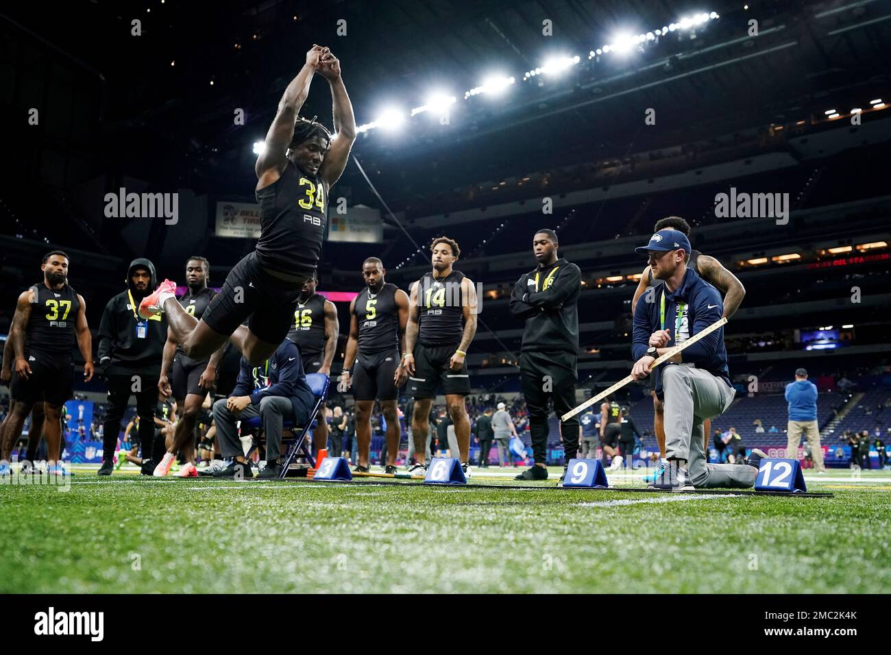 Arizona State running back Rachaad White (34) participates in the broad ...