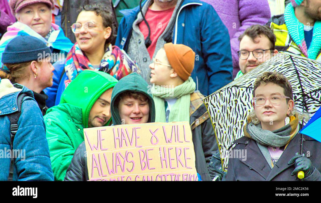 Glasgow, Scotland, UK 21stJanuary, 2023. Large crowds of various ...