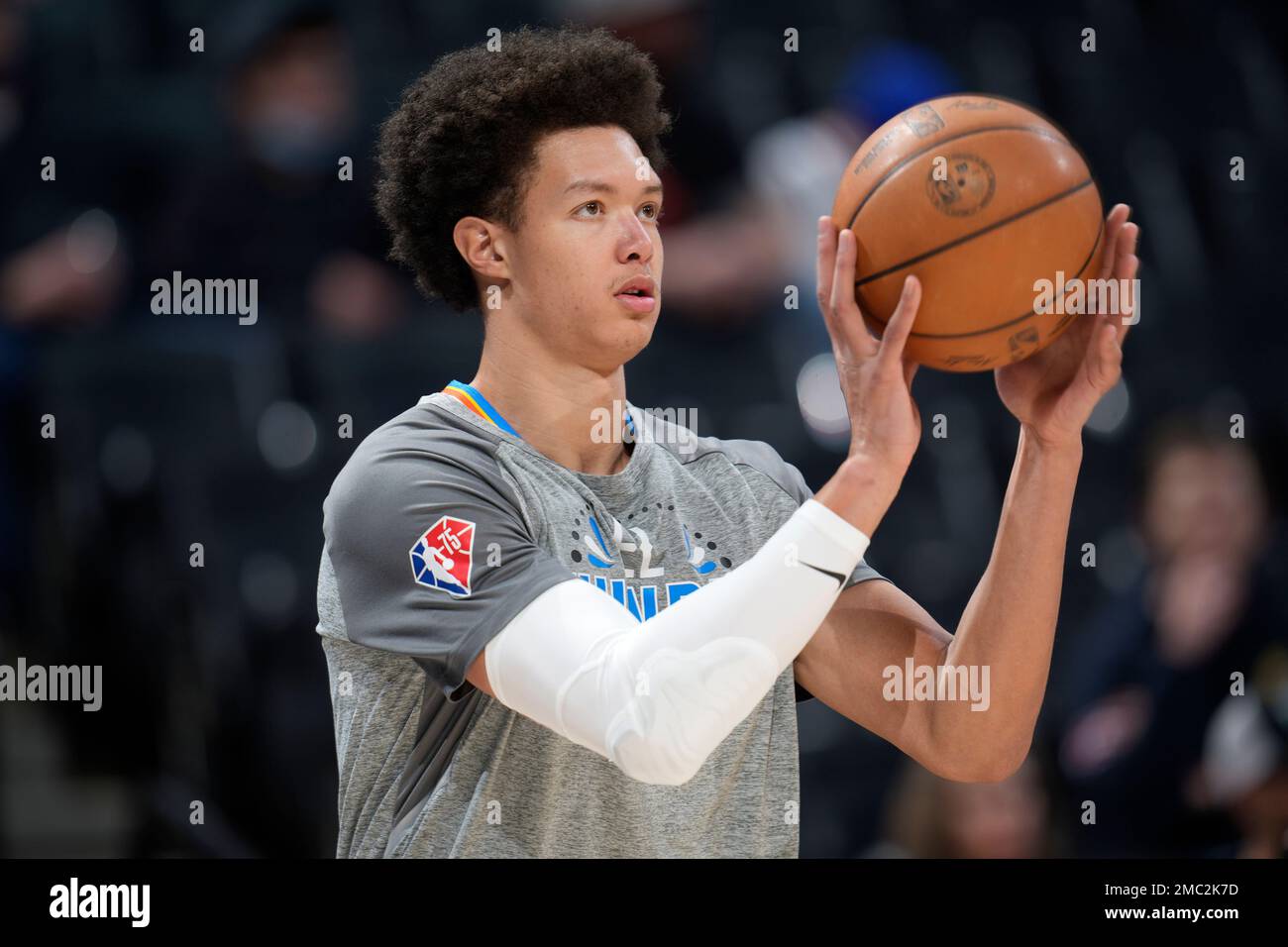Oklahoma City Thunder forward Isaiah Roby (22) in the first half of an ...