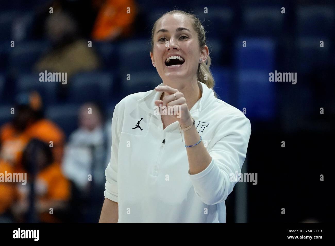 Florida head coach Kelly Rae Finley directs her players in the first ...