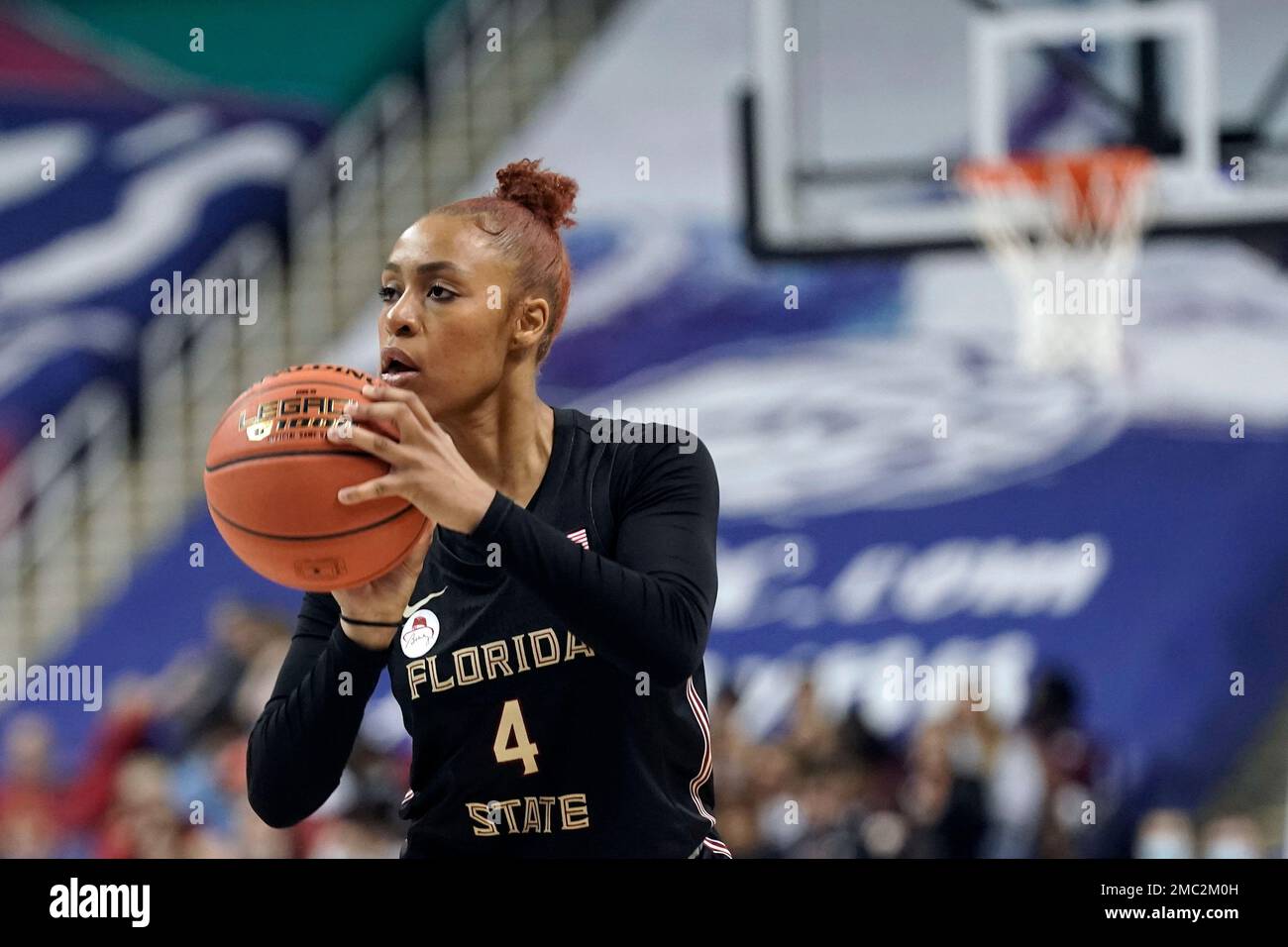 Florida State guard Sara Bejedi (4) looks to shoot against North ...