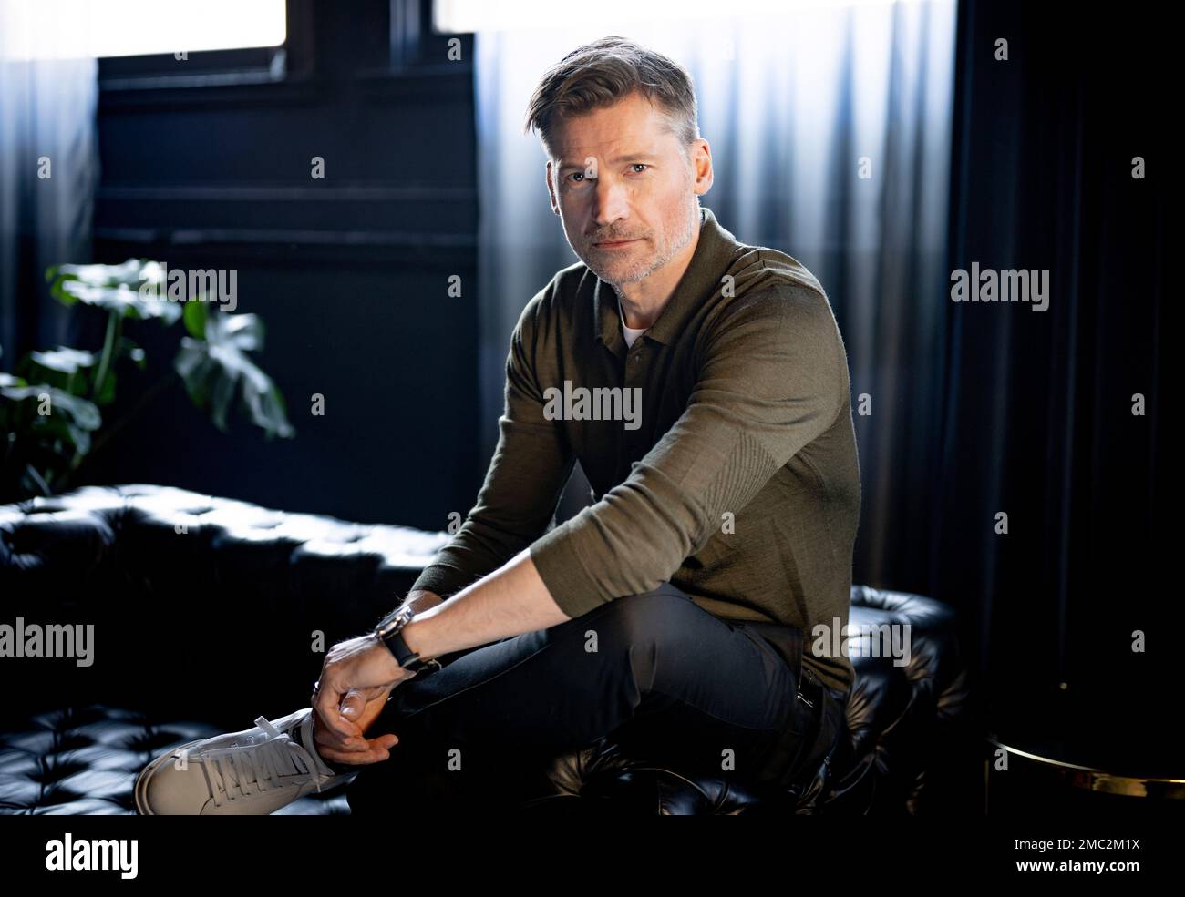 Nikolaj Coster-Waldau poses in New York on March 2, 2022, to promote ...