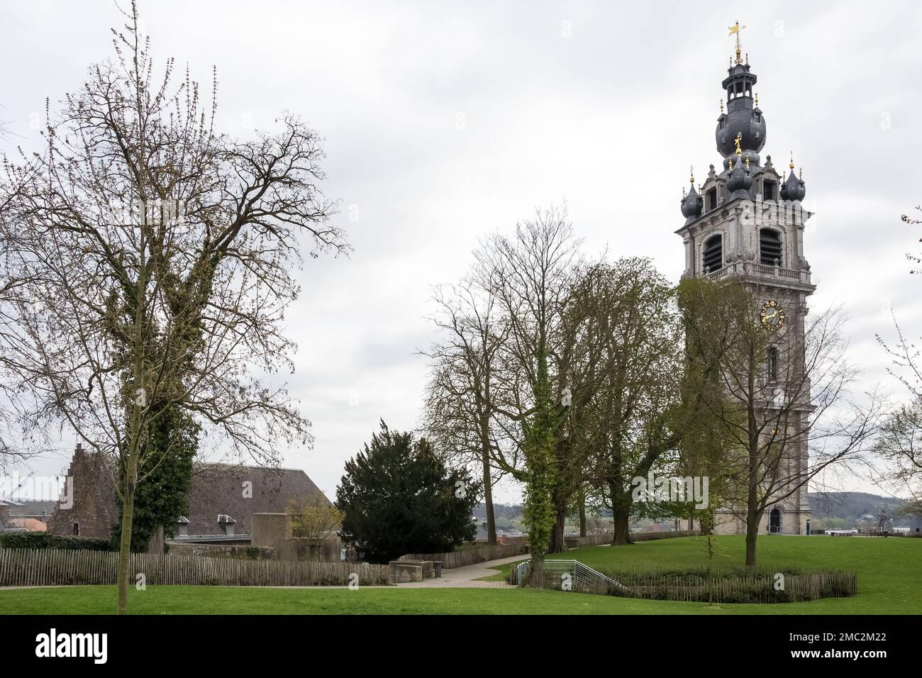 Architectural detail of the Belfry of Mons, the only belfry in Belgium ...