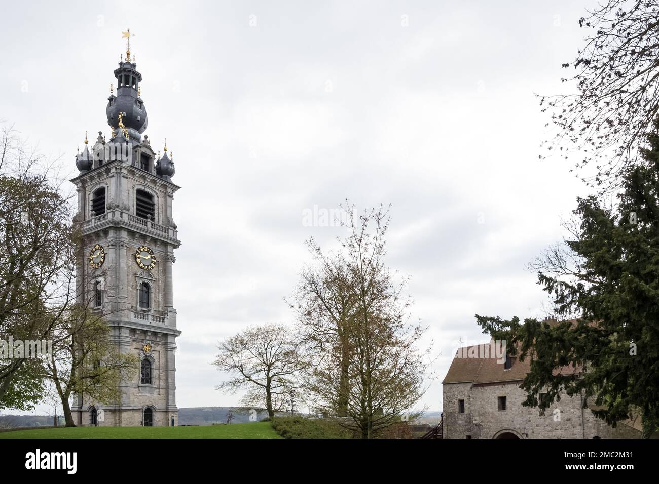 Architectural detail of the Belfry of Mons, the only belfry in Belgium ...