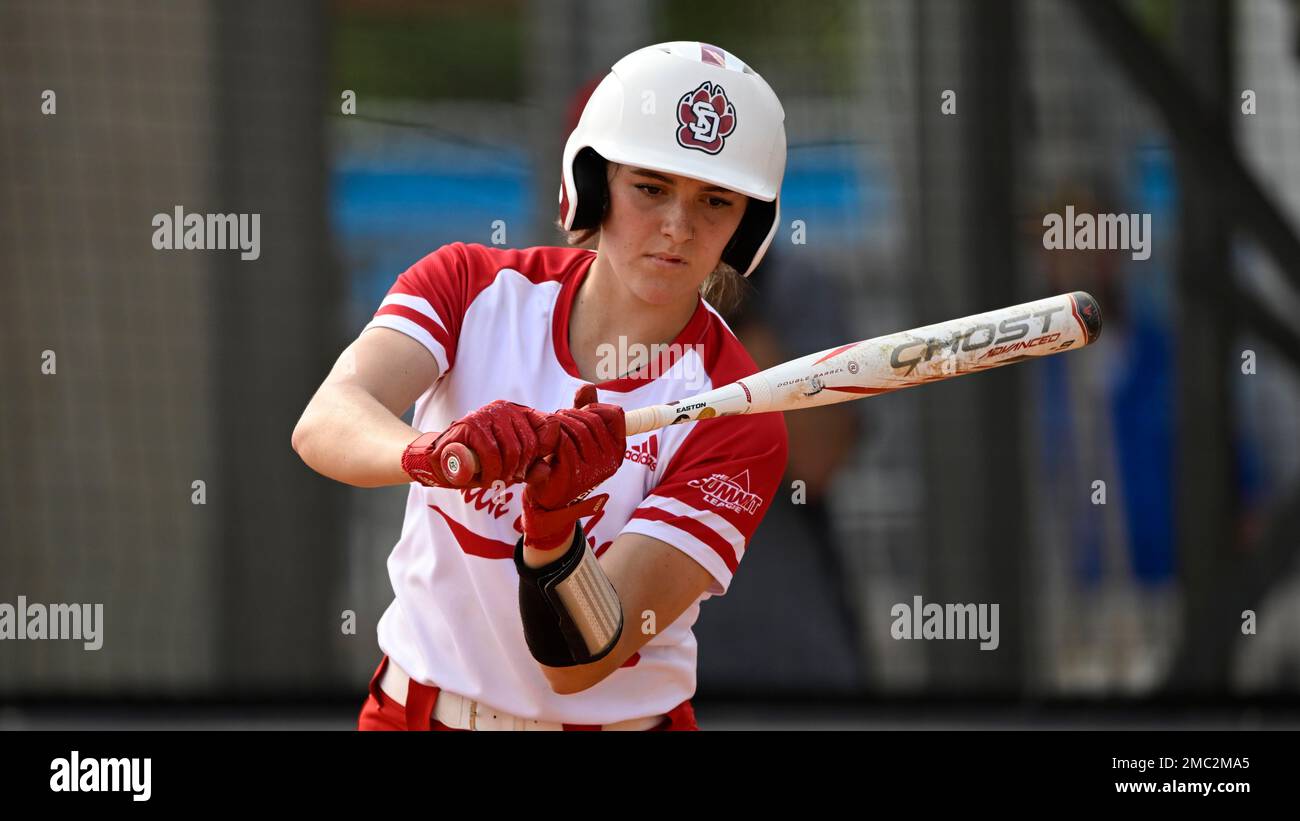South Dakota's Jordyn Pender bats during an NCAA softball game on ...