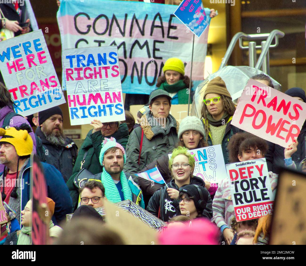 Glasgow, Scotland, UK 21stJanuary, 2023. Large crowds of various ...