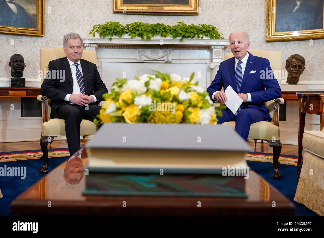 President Joe Biden meets with Finnish President Sauli Niinisto in the ...