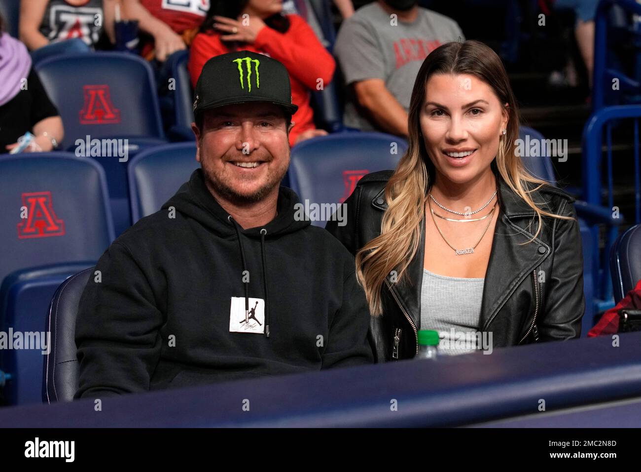 NASCAR driver Kurt Busch and wife Ashley during an NCAA college ...