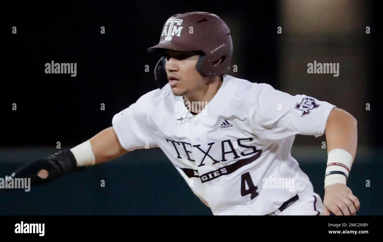 Texas A&M's Kalae Harrison during an NCAA baseball game against Lamar ...