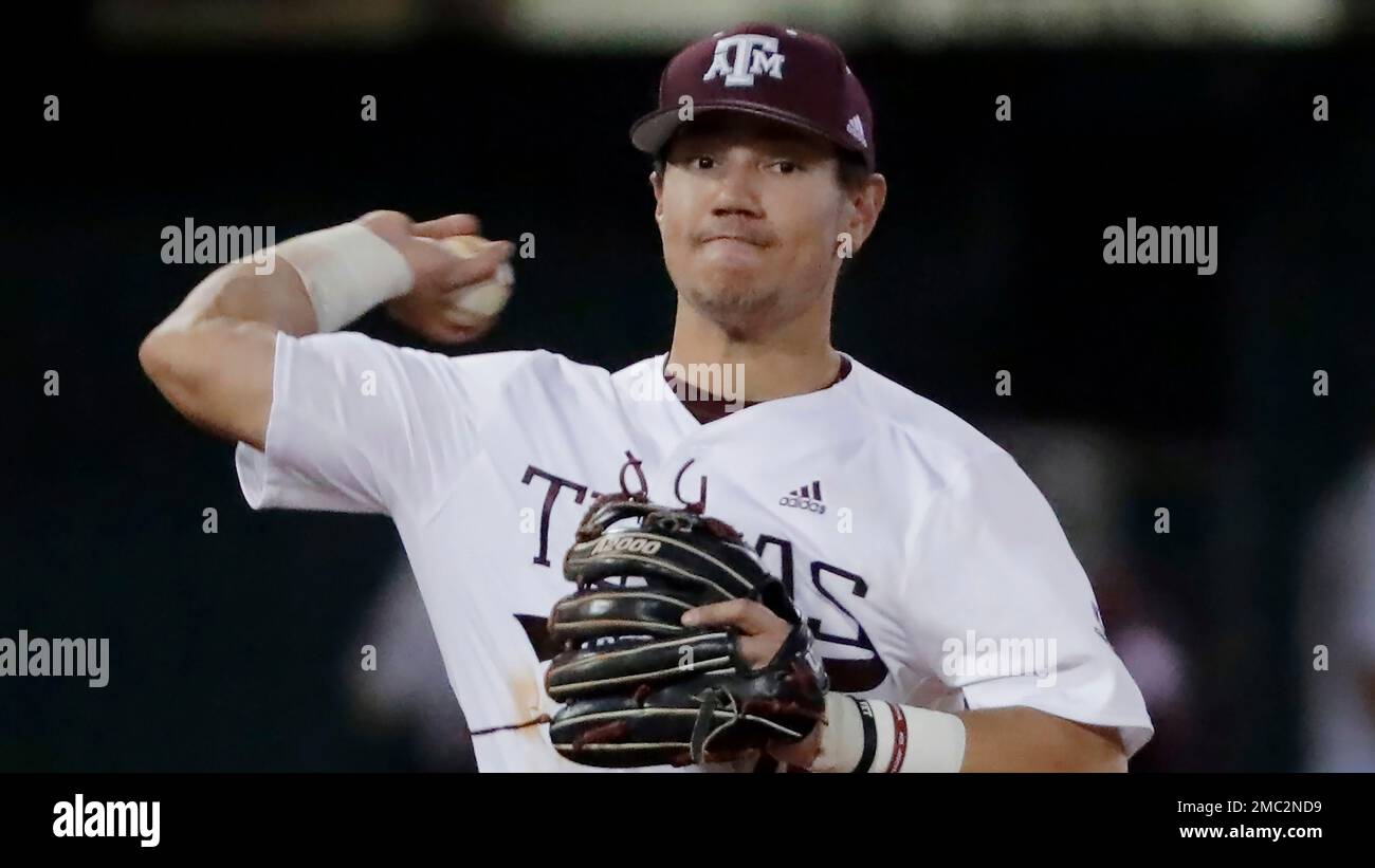 Texas A&M's Kalae Harrison during an NCAA baseball game against Lamar ...