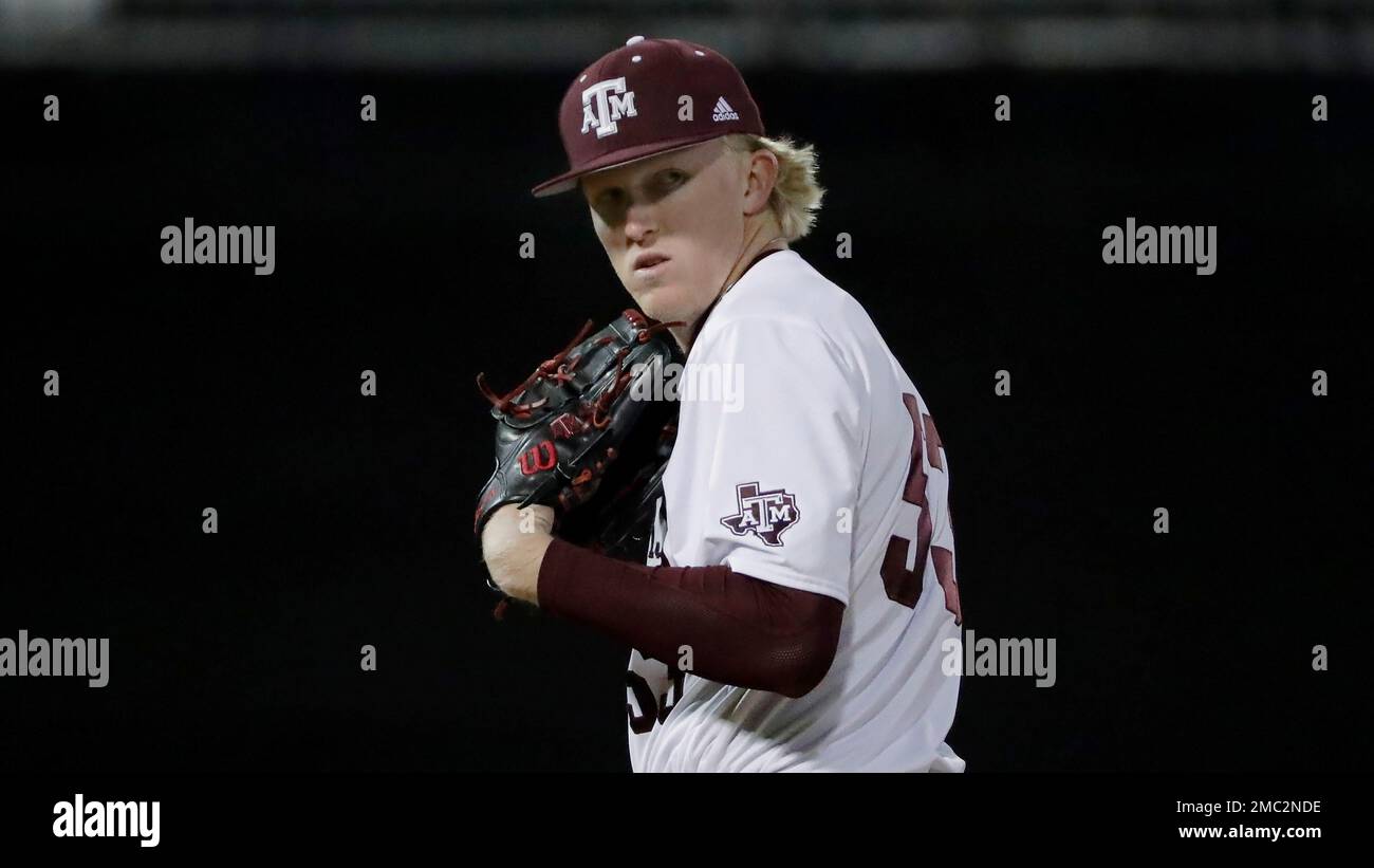 Texas A&M's Alex Magers during an NCAA baseball game against Lamar on ...