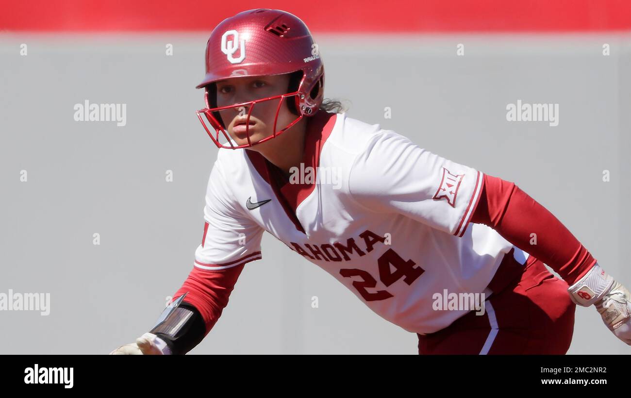 Oklahoma's Jayda Coleman during an NCAA softball game against McNeese ...