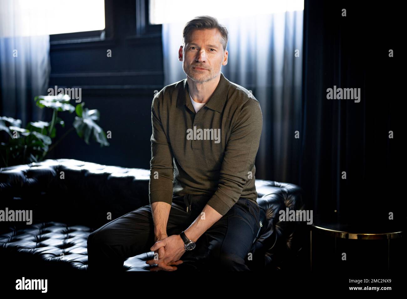 Nikolaj Coster-Waldau poses in New York on March 2, 2022, to promote ...