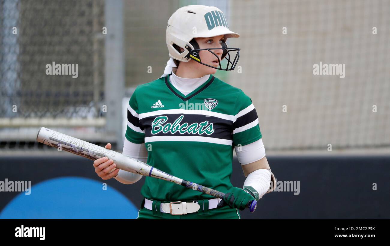Ohio's Brooke Rice during an NCAA softball game against New Mexico in ...