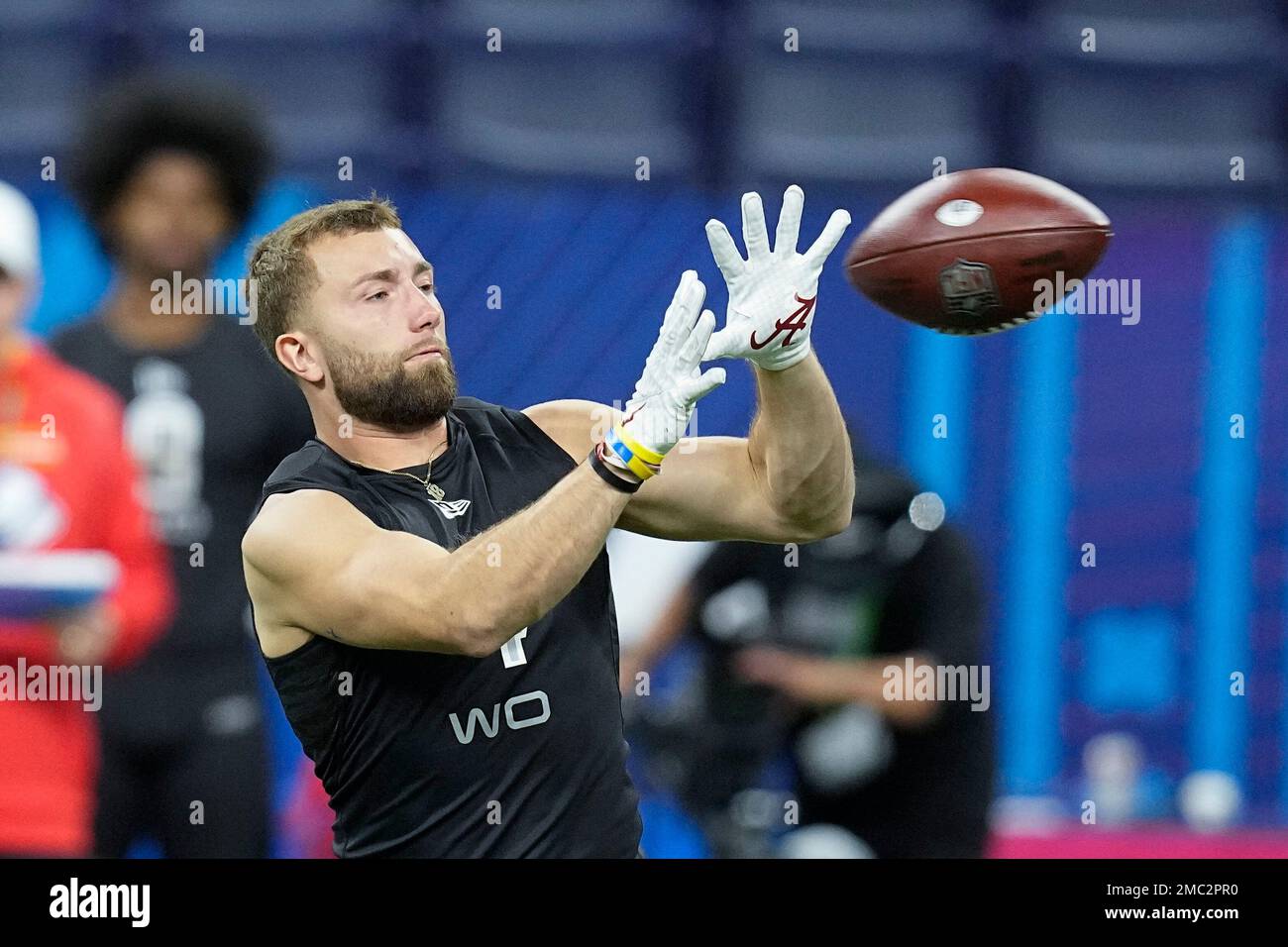 Alabama wide receiver Slade Bolden runs a drill during the NFL football ...