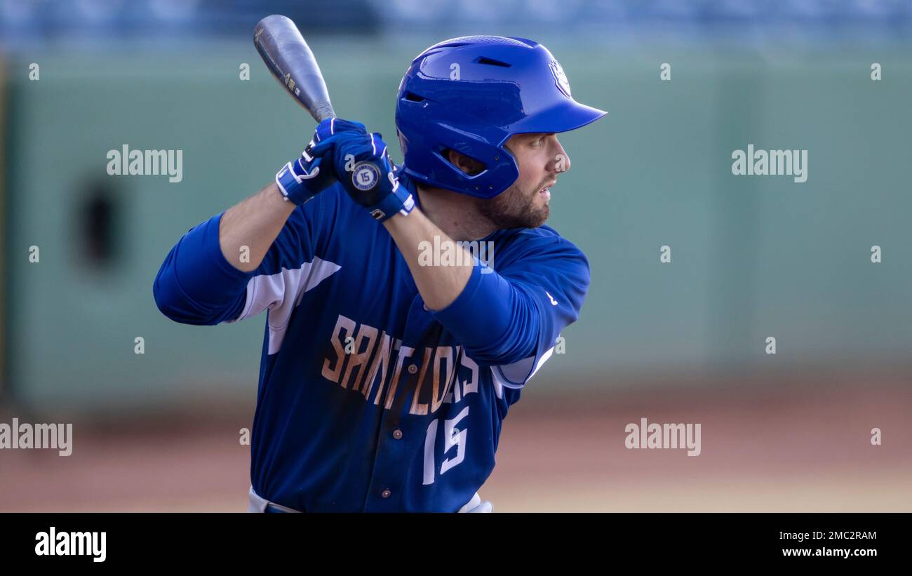 Saint Louis infielder Tyler Fogarty (15) during an NCAA baseball game ...