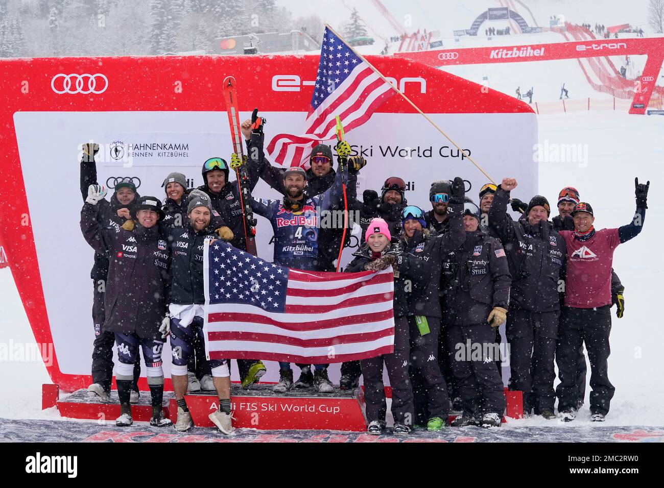 Third place United States' Travis Ganong celebrates on the podium after ...