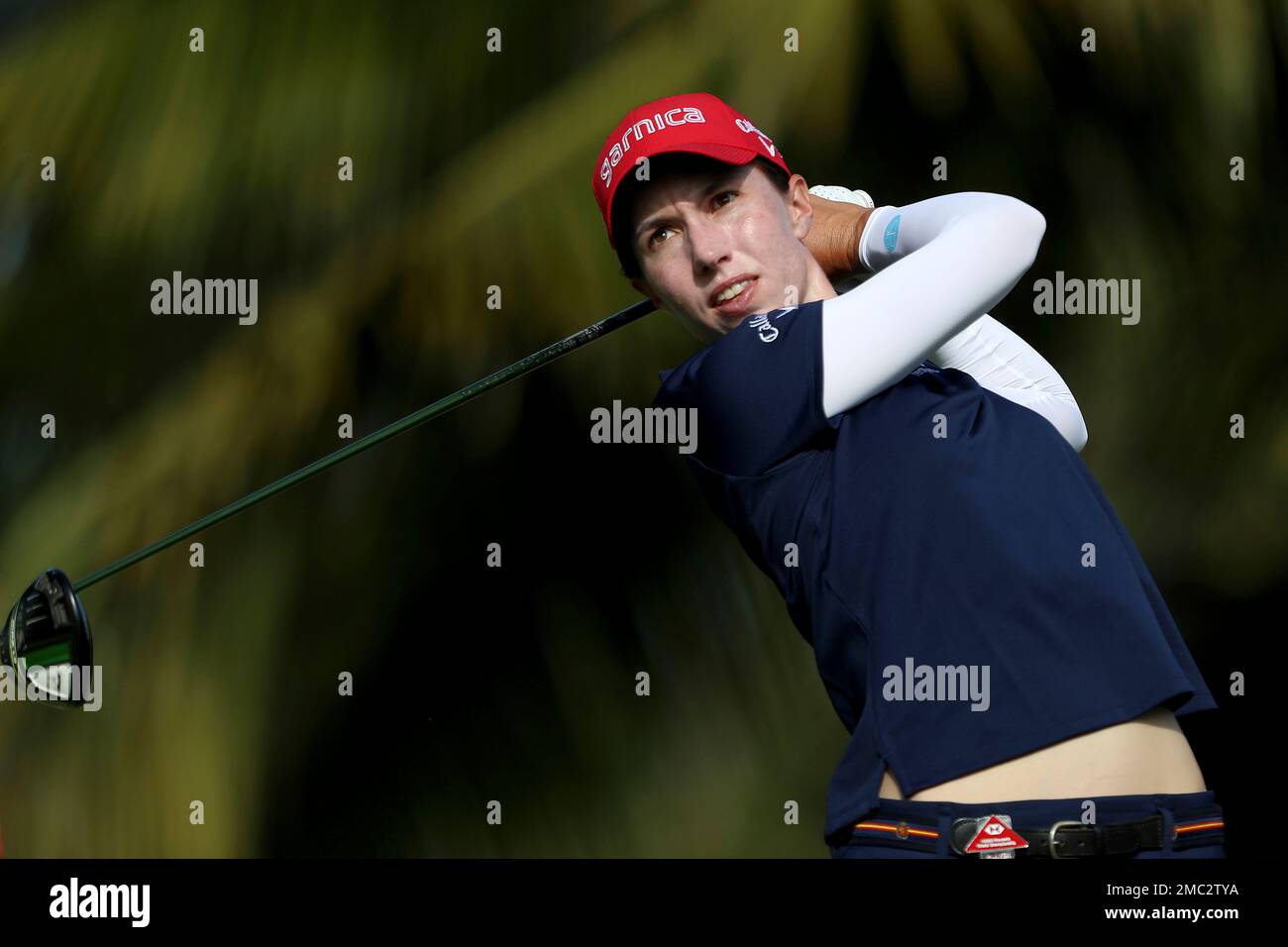 Carlota Ciganda of Spain plays a shot from the second tee during her second round at the Women's ...