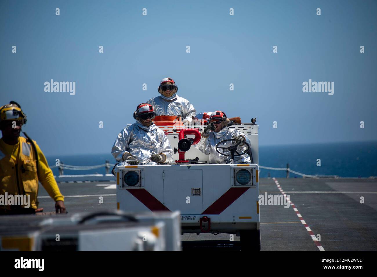 PACIFIC OCEAN (June 23, 2022) Sailors assigned to the Air Department of ...