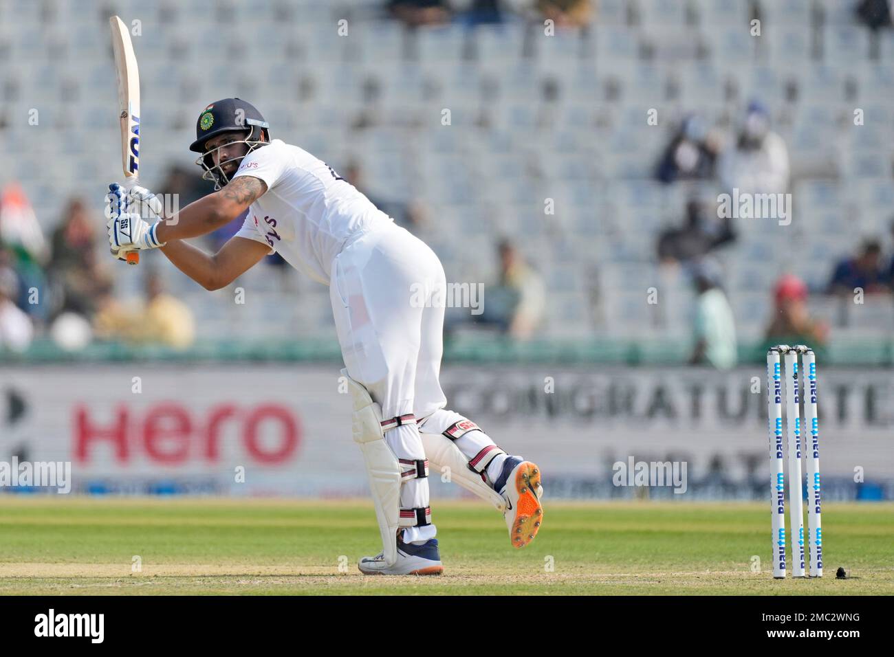 India's Hanuma Vihari bats during the first test match between India ...