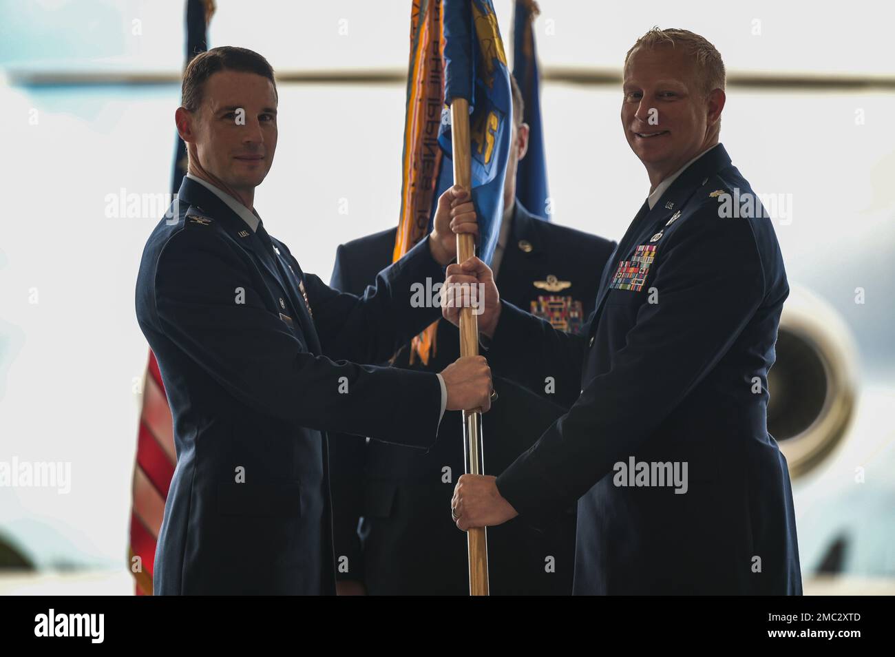 Lt. Col. Daniel Hellinger, 65th Airlift Squadron incoming commander ...