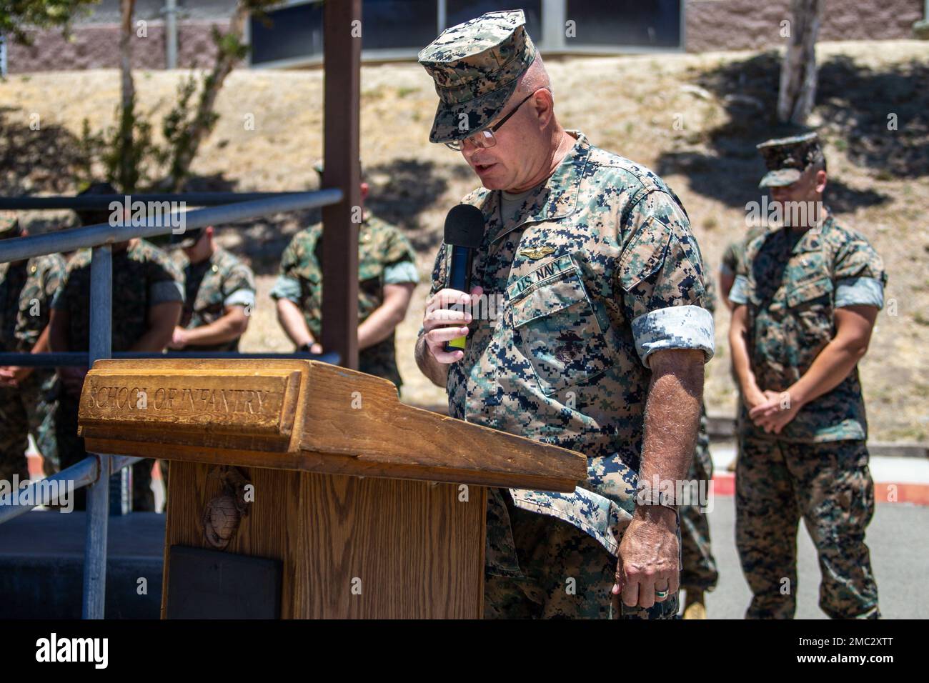 U.S. Navy Lt. Cmdr. Keith Russell, the chaplain for the School of ...