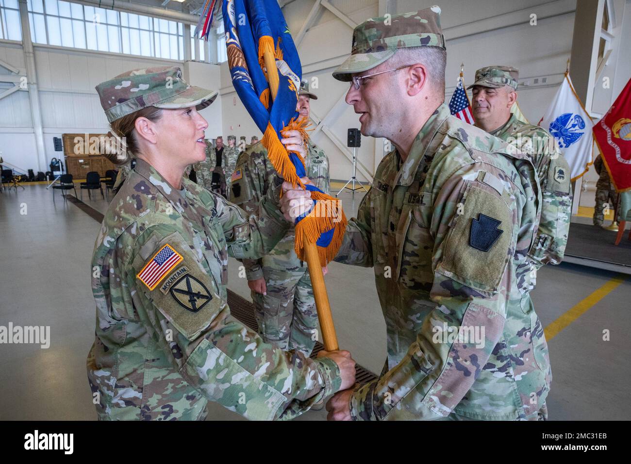 U.S. Army Lt. Col. Eric J. Tolska, right, commander, 1-150th Assault ...