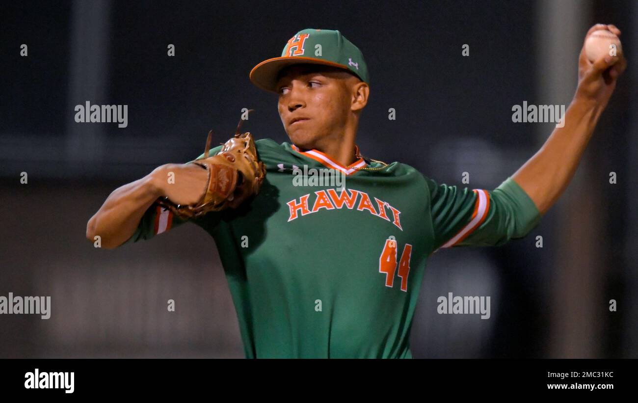 Hawaii pitcher Cory Ronan (44) during an NCAA baseball game on Monday ...