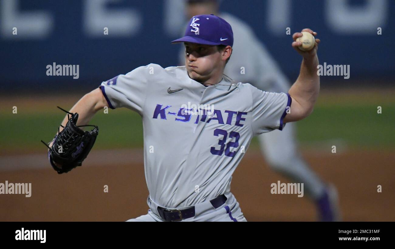 Kansas St. pitcher Wesley Moore (32) during an NCAA baseball game on ...