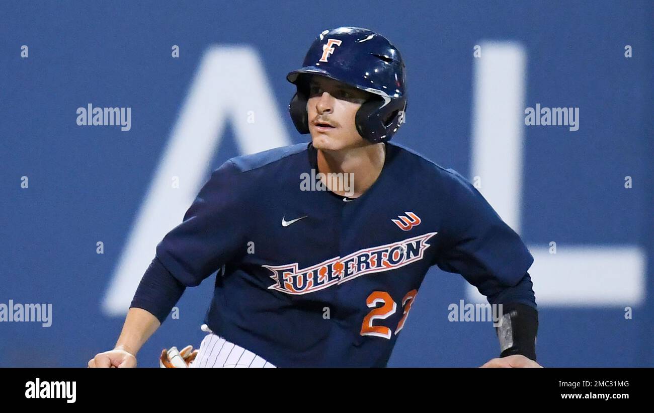 Cal St. Fullerton catcher Austin Schell (23) during an NCAA baseball ...