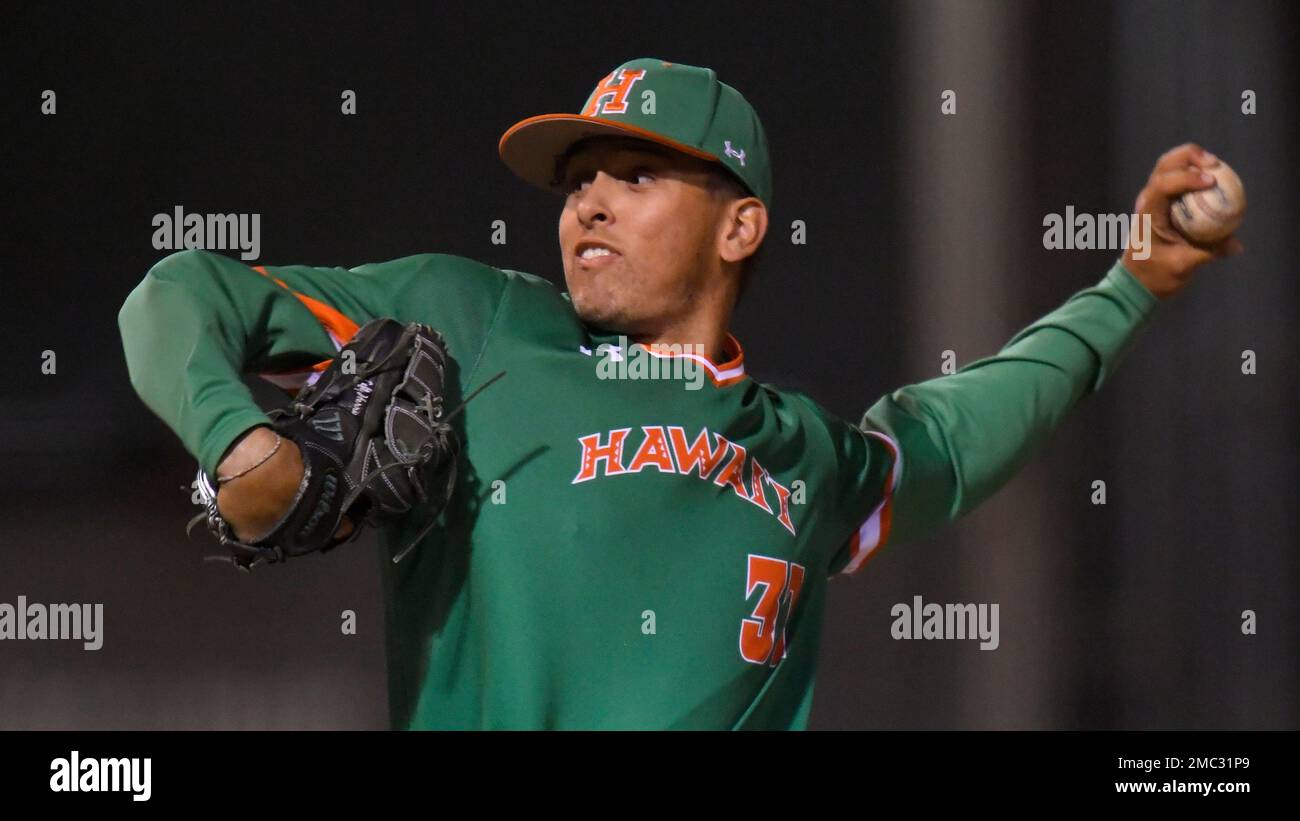 Hawaii pitcher Connor Harrison (37) during an NCAA baseball game on ...