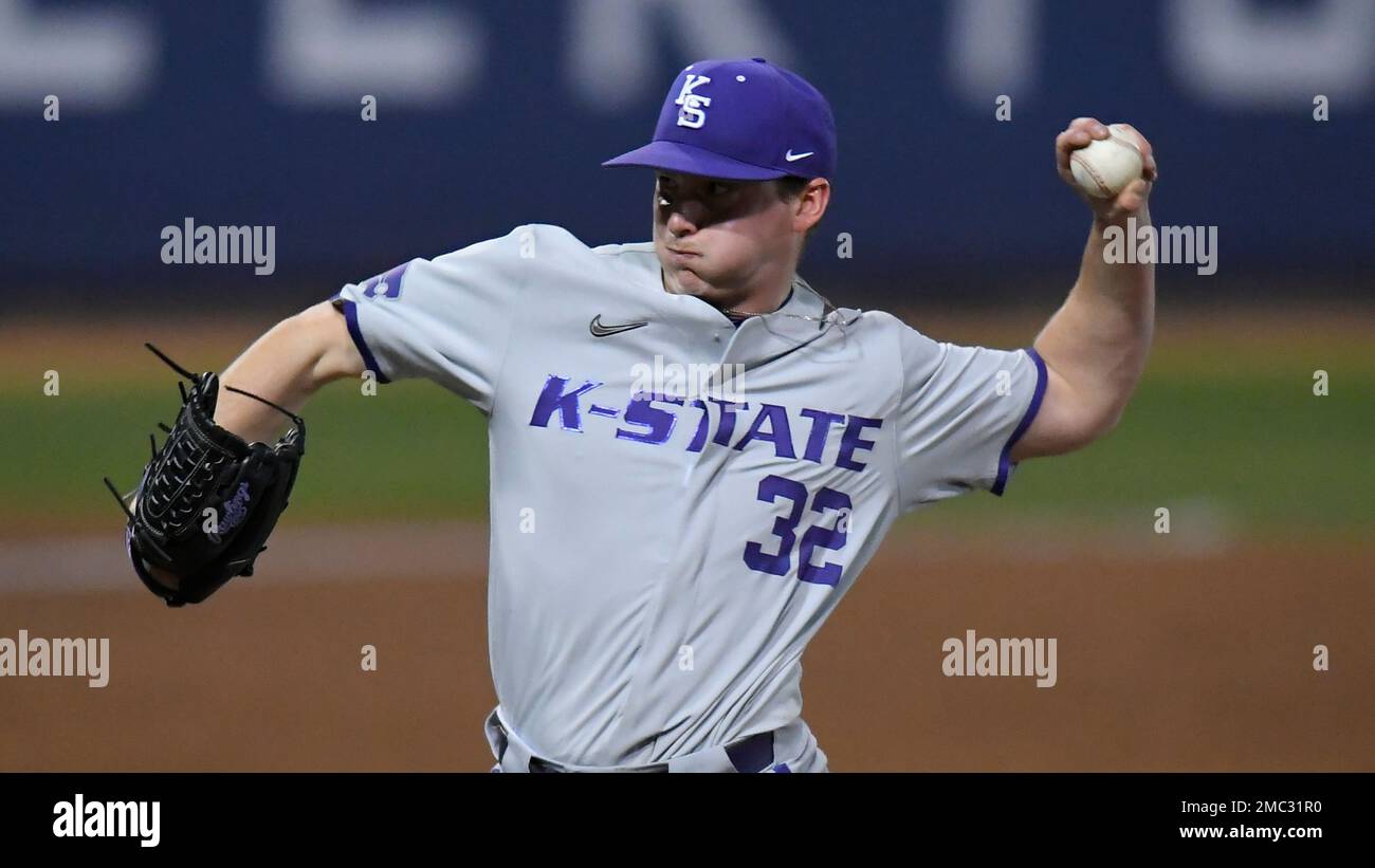 Kansas St. pitcher Wesley Moore (32) during an NCAA baseball game on ...