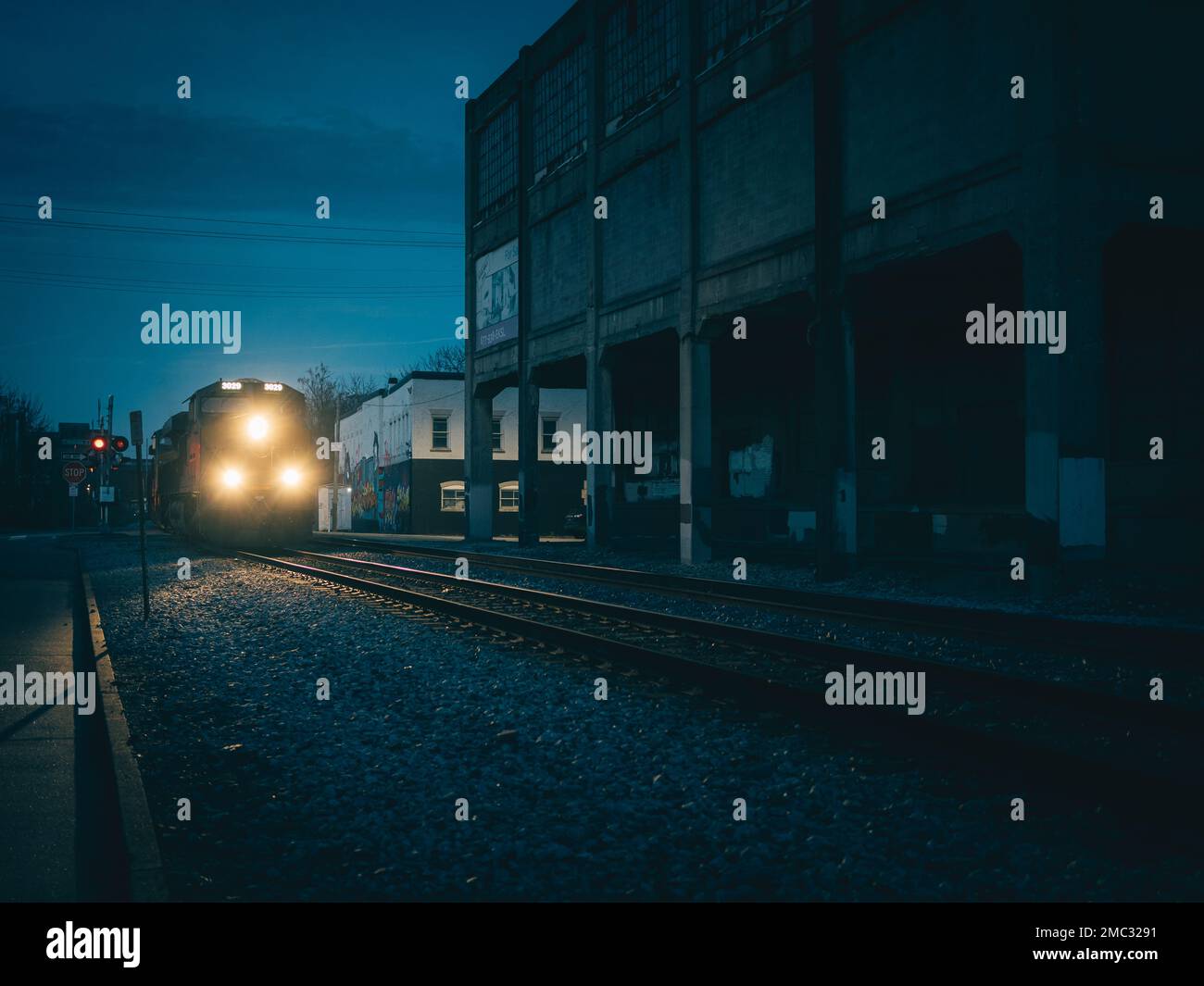 Train Approaching Night Tracking Shot Of A Steam Train Approaching And