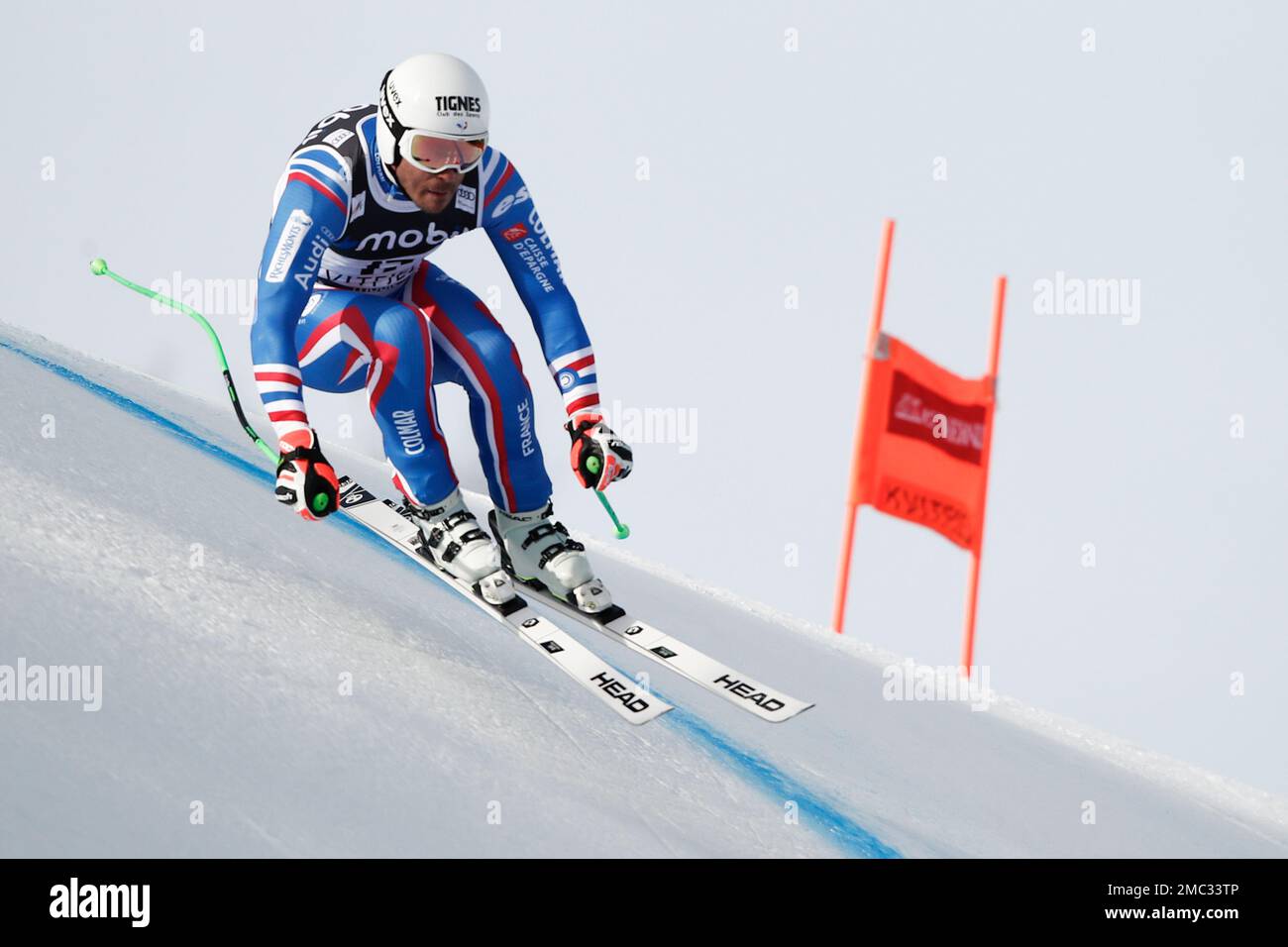 France's Johan Clarey speeds down the course during an alpine ski, men ...