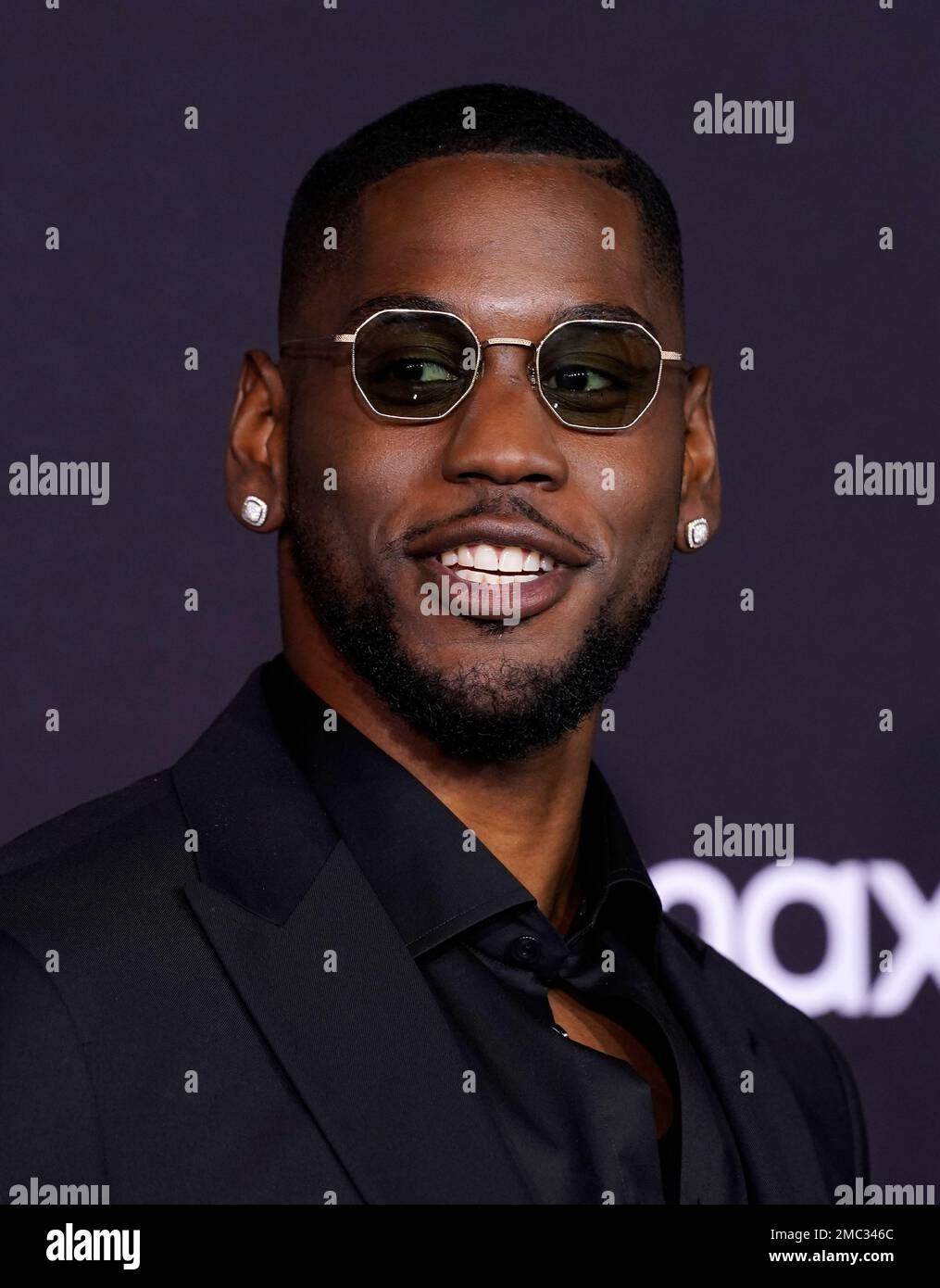 Quincy Isaiah poses at the premiere of the HBO television series ...
