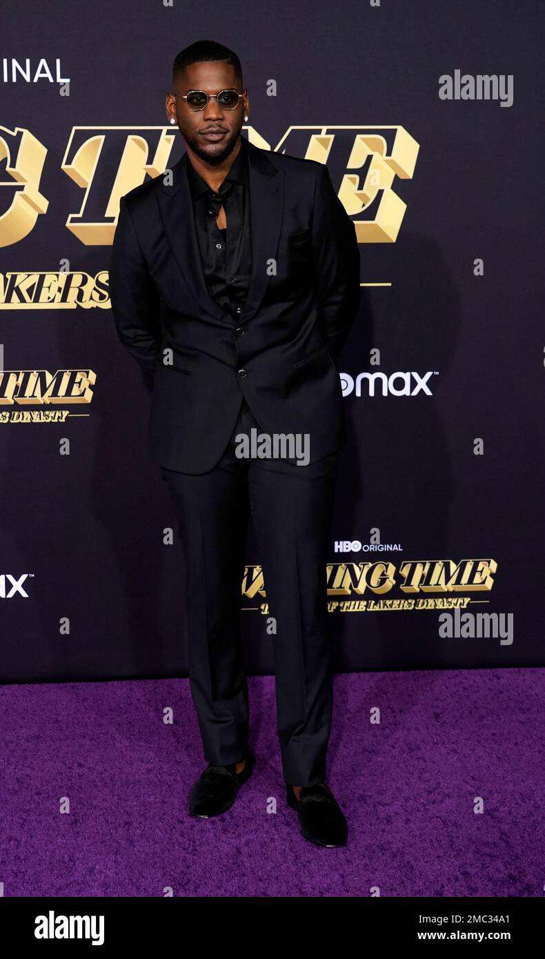 Quincy Isaiah poses at the premiere of the HBO television series ...