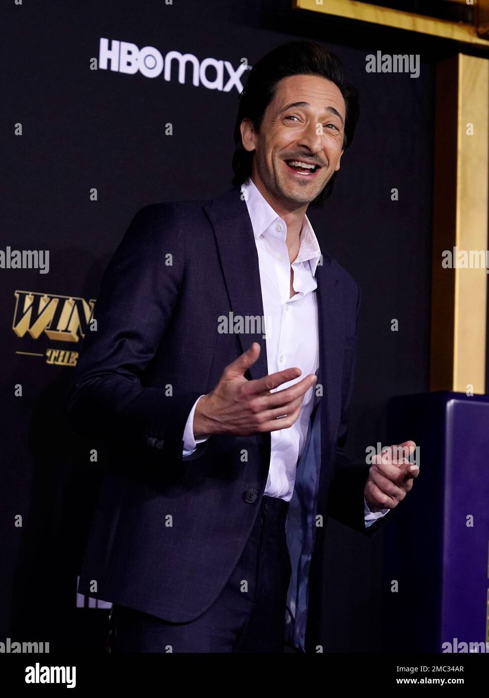 Adrien Brody poses at the premiere of "Winning Time: The Rise of the ...