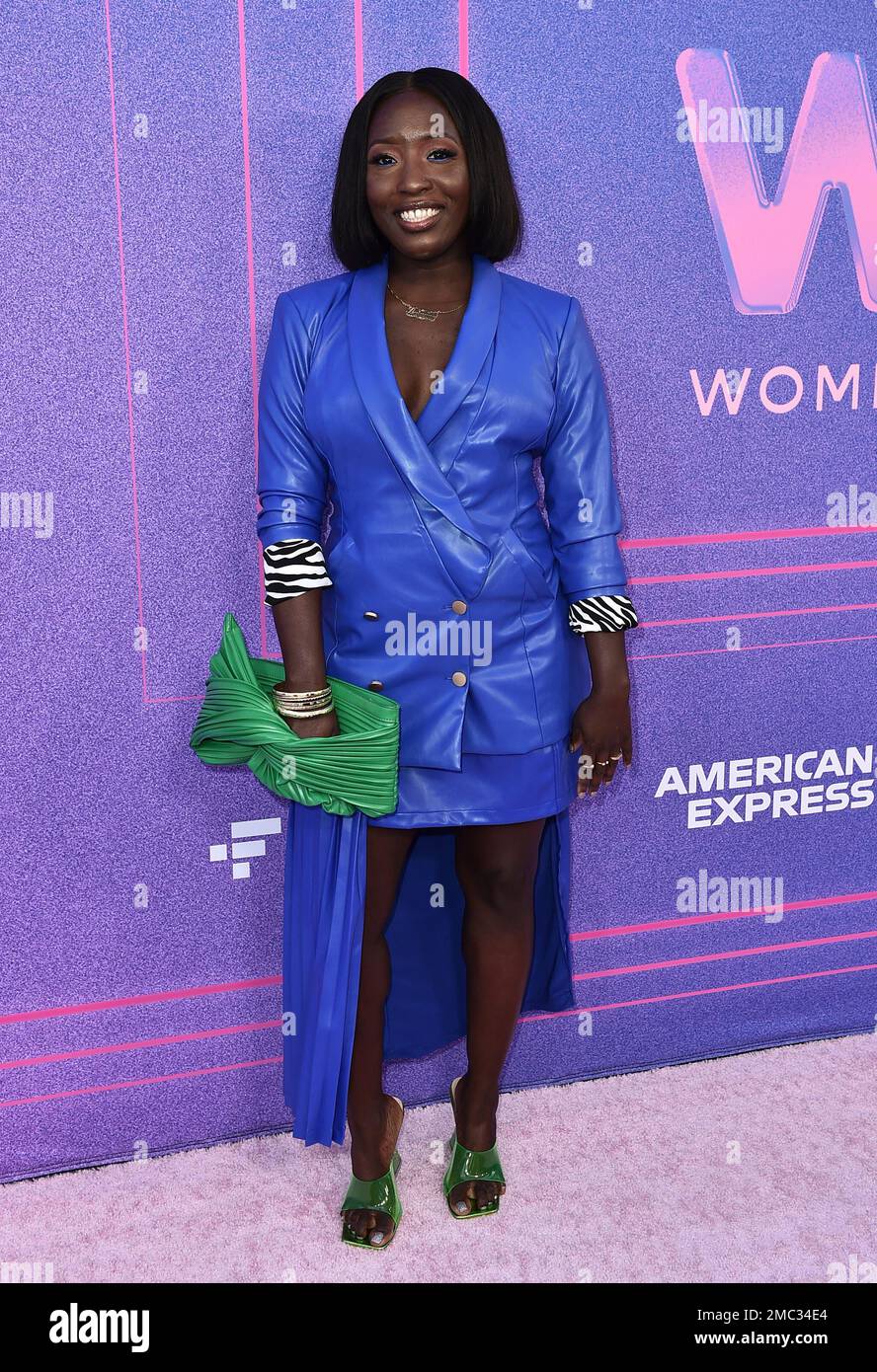 Brianna Harrison arrives at the Billboard Women in Music Awards on Wednesday, March 2, 2022, at ...