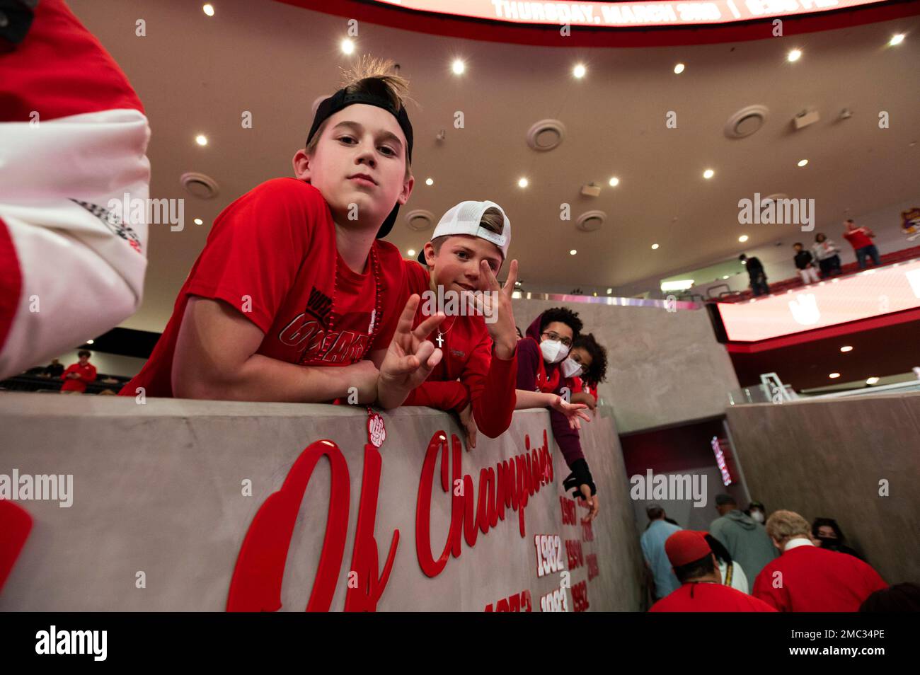 Young Houston fans react to Houston winning an NCAA college basketball ...