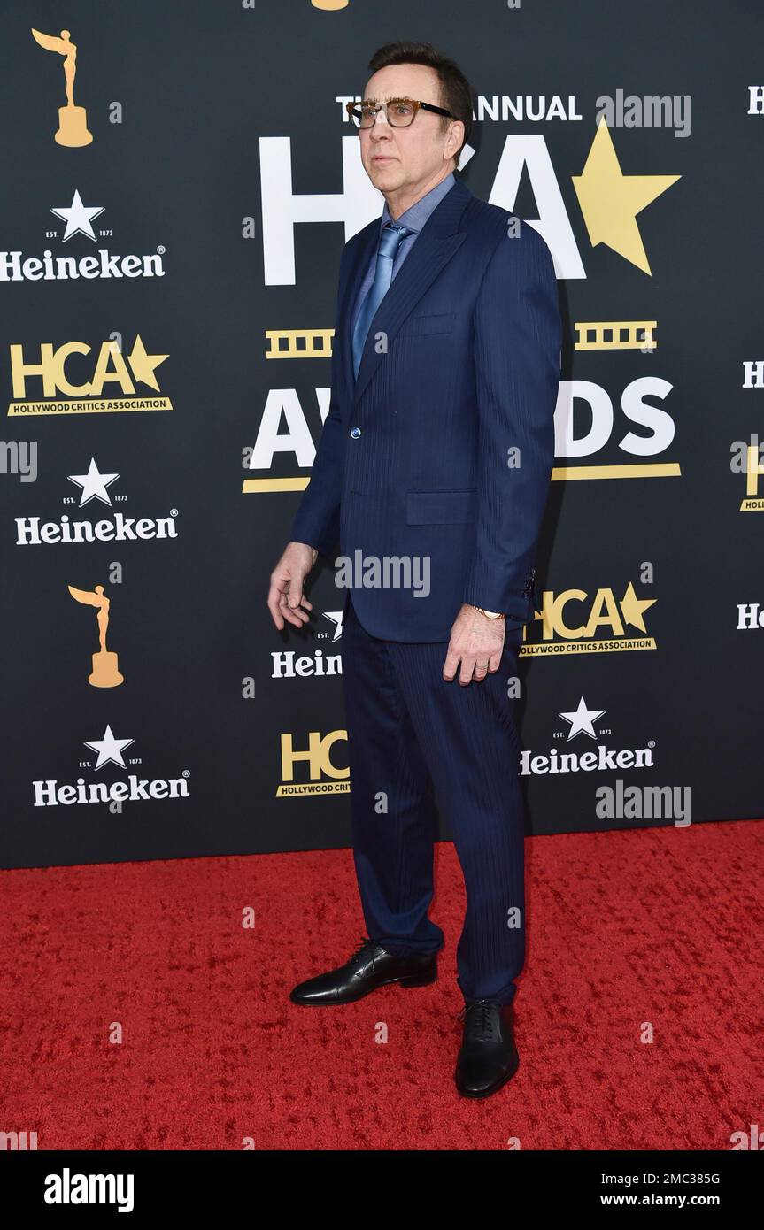 Nicolas Cage arrives at the 5th Annual Hollywood Critics Association ...