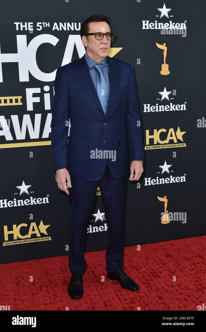 Nicolas Cage arrives at the 5th Annual Hollywood Critics Association ...
