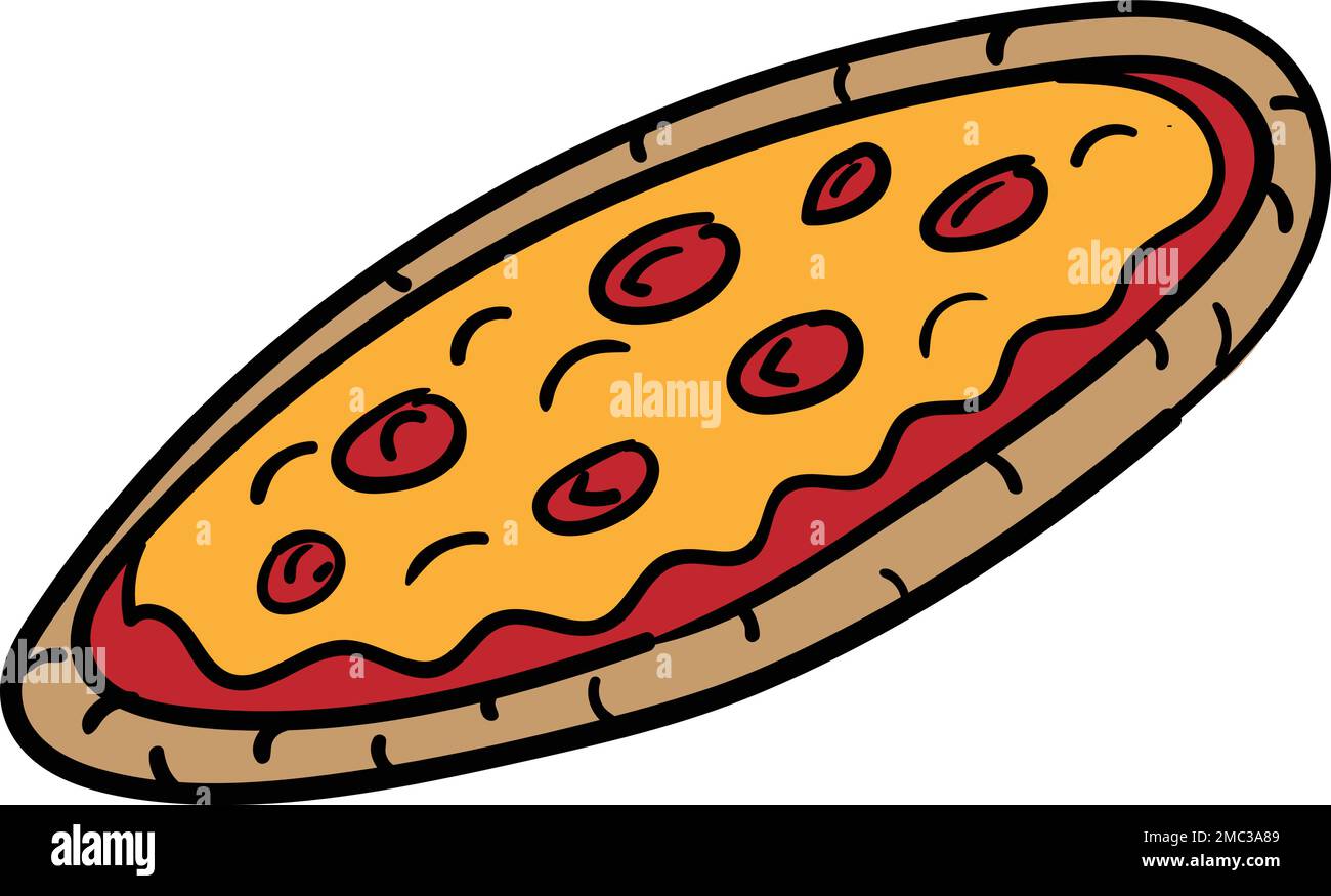 Pizza whole colored sketch vector illustration Stock Vector Image & Art ...